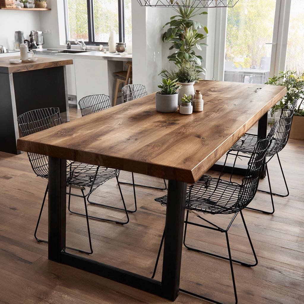 Live Edge Solid Walnut Kitchen Table - Handmade Wood Dining Table ...