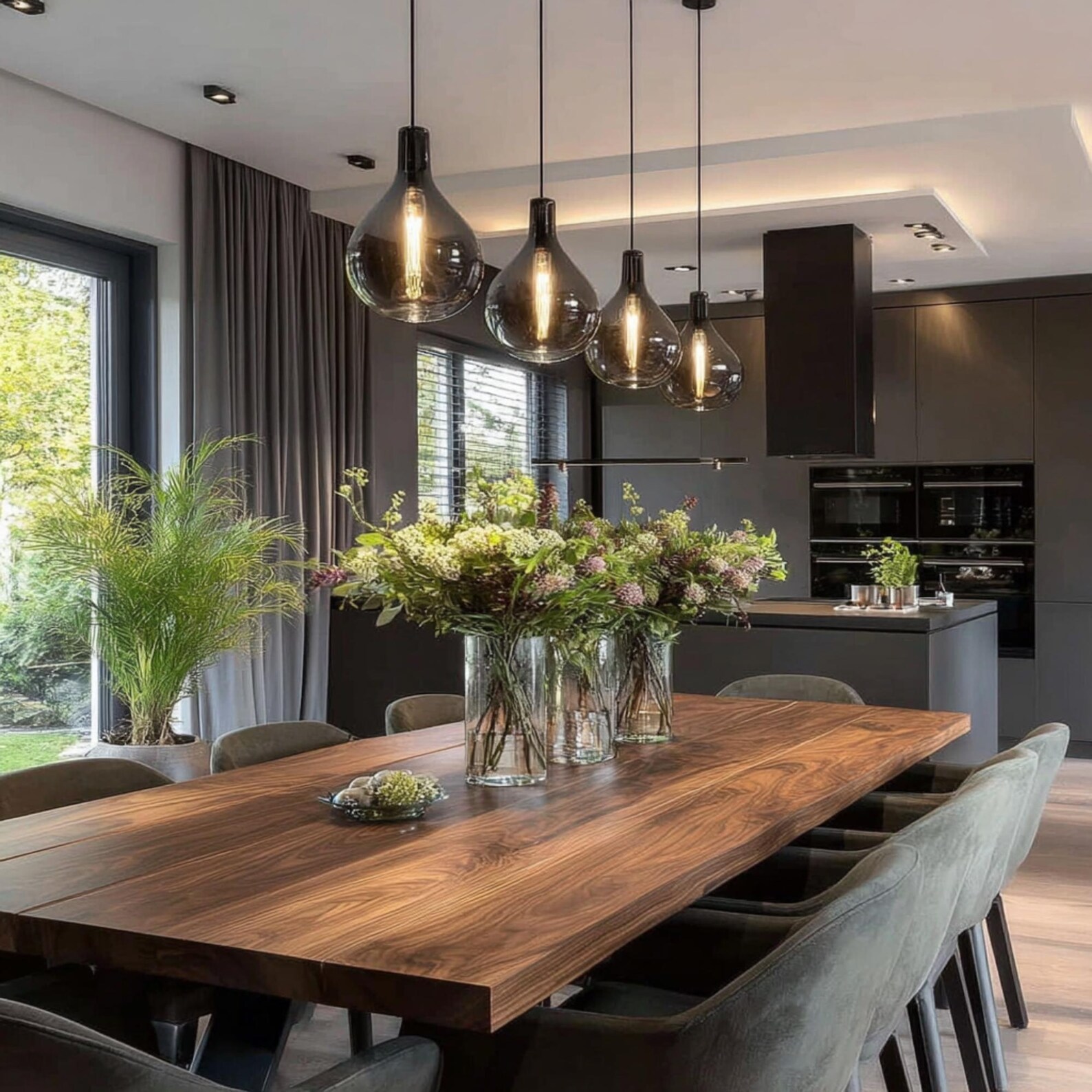 Handmade Solid Walnut Dining Table: Rustic Farmhouse Kitchen Furniture ...