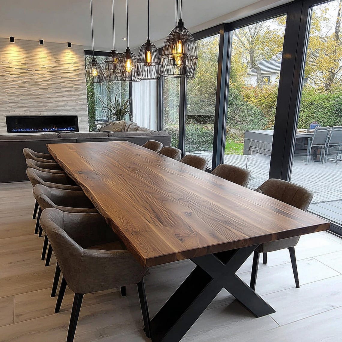 Handmade Solid Walnut Dining Table - Custom Rustic Wood Furniture ...