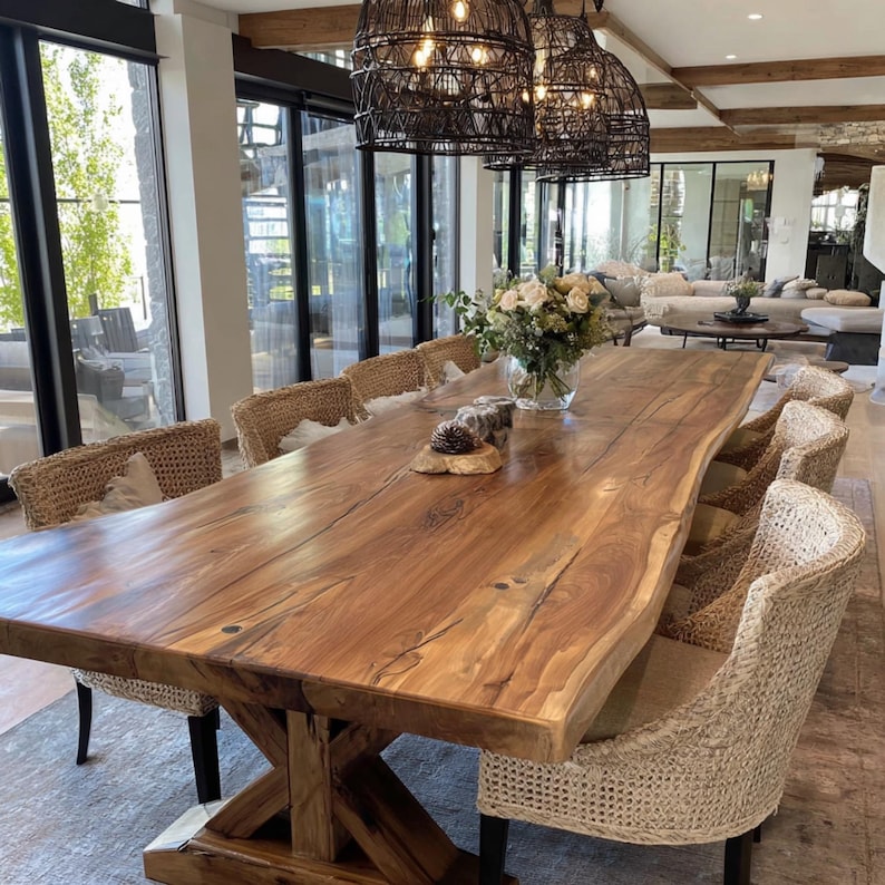 Handmade Solid Walnut Dining Table - Rustic Farmhouse Style - Etsy