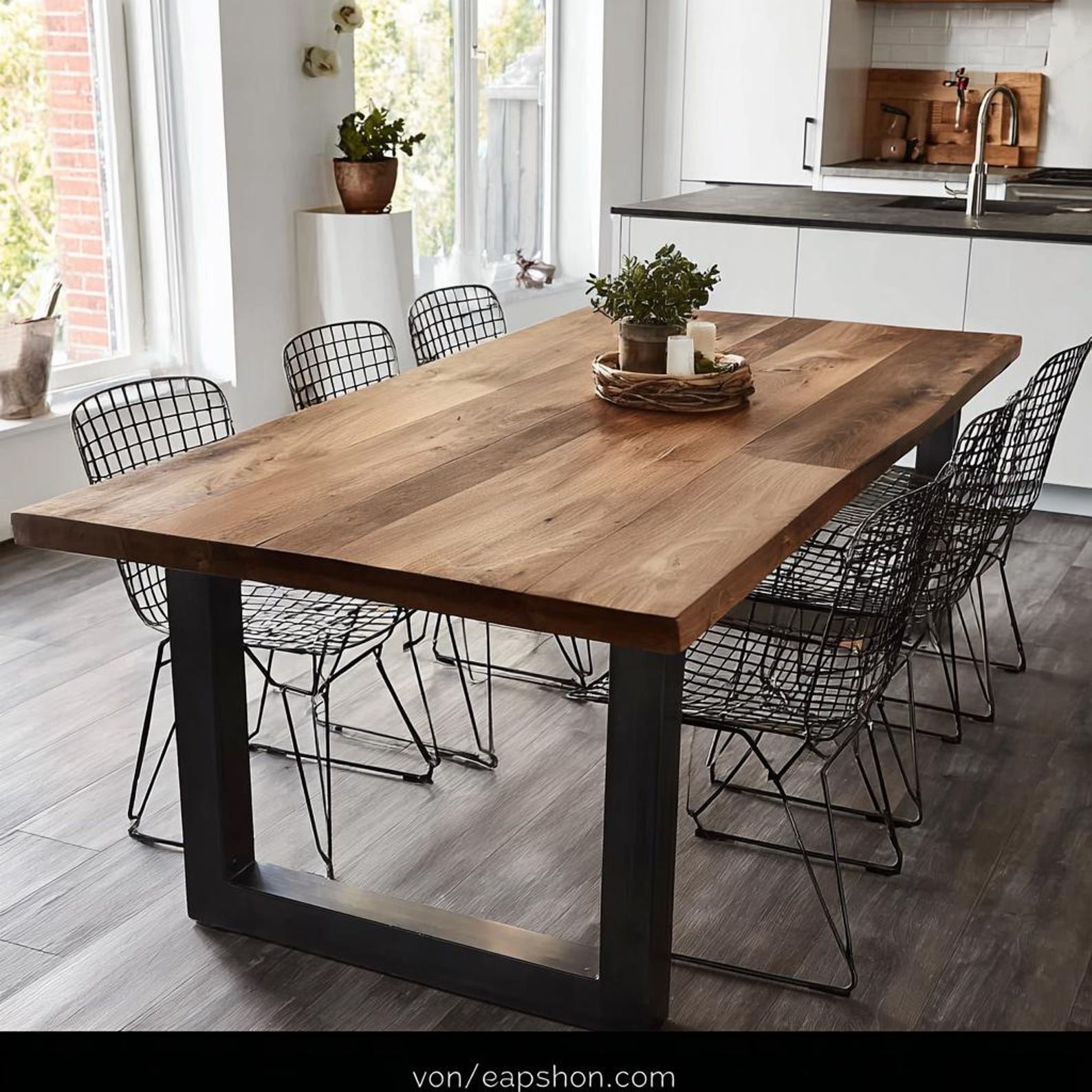 Live Edge Solid Walnut Kitchen Table - Handmade Wood Dining Table ...