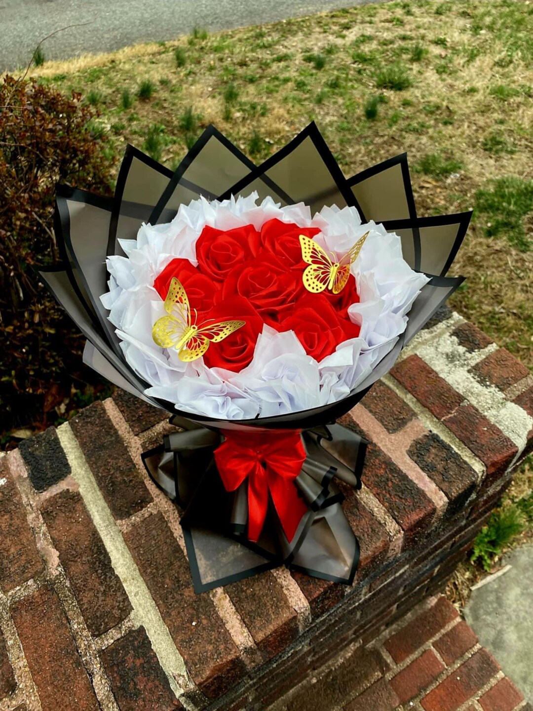 Bouquet of Elegant Eternal Red Roses, Personalized Gift for Women ...