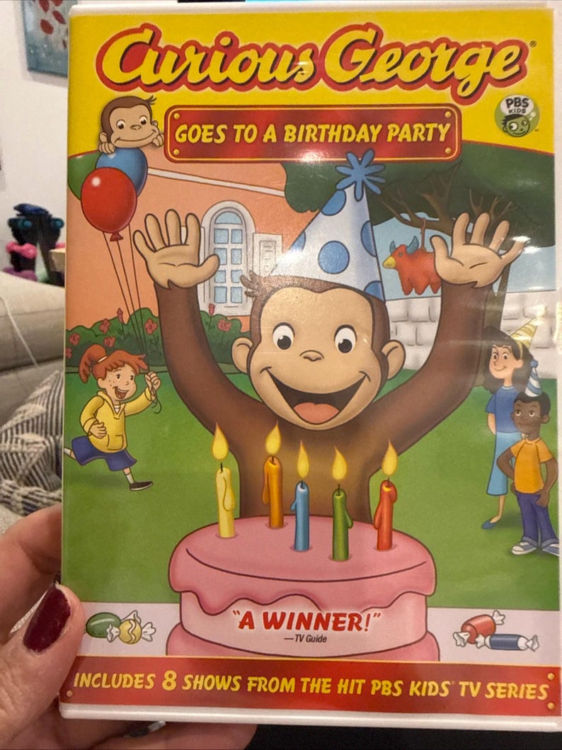 3 Curious George Dvds Zoo Night - Birthday Party - Rocket Ride 24 PBS ...