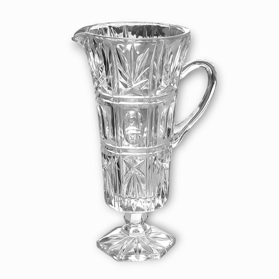 Hand Cut Lead Crystal Pitcher: Vintage Italian Beverage Server - Etsy