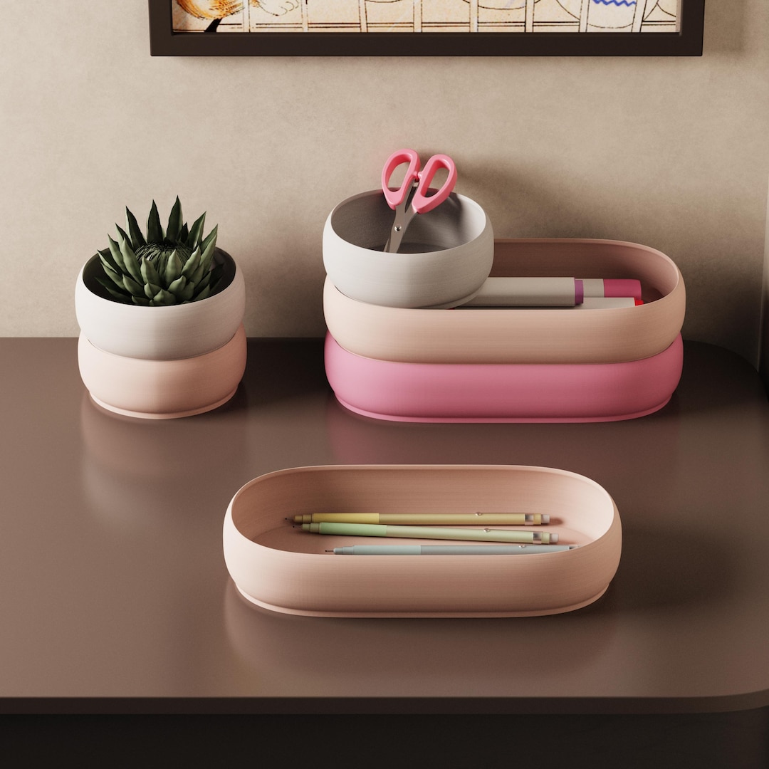 Stackable Pen Holder and Desk Container Tray "lina" - Stacking ...