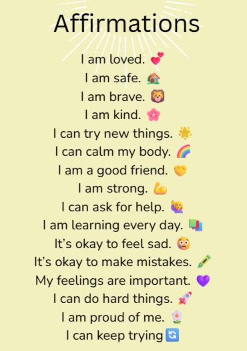 Printable Affirmation Flashcards for Kids - Etsy Canada