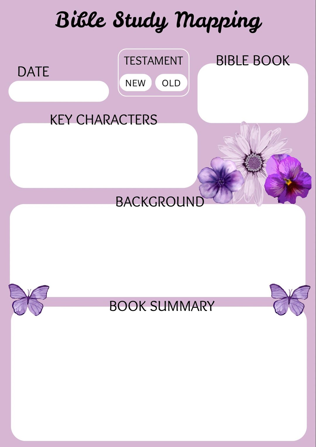 Digital Bible Book Mapping for Studying the Word of God (PURPLE) - Etsy