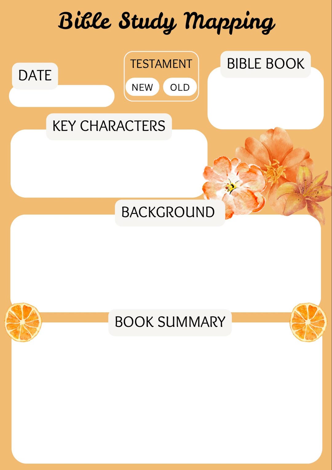 Digital Bible Book Mapping for Studying the Word of God (ORANGE) - Etsy