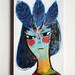 Tree Girl No.4 , Original Acrylic Art Work on Wooden Box ,unique ,small ...