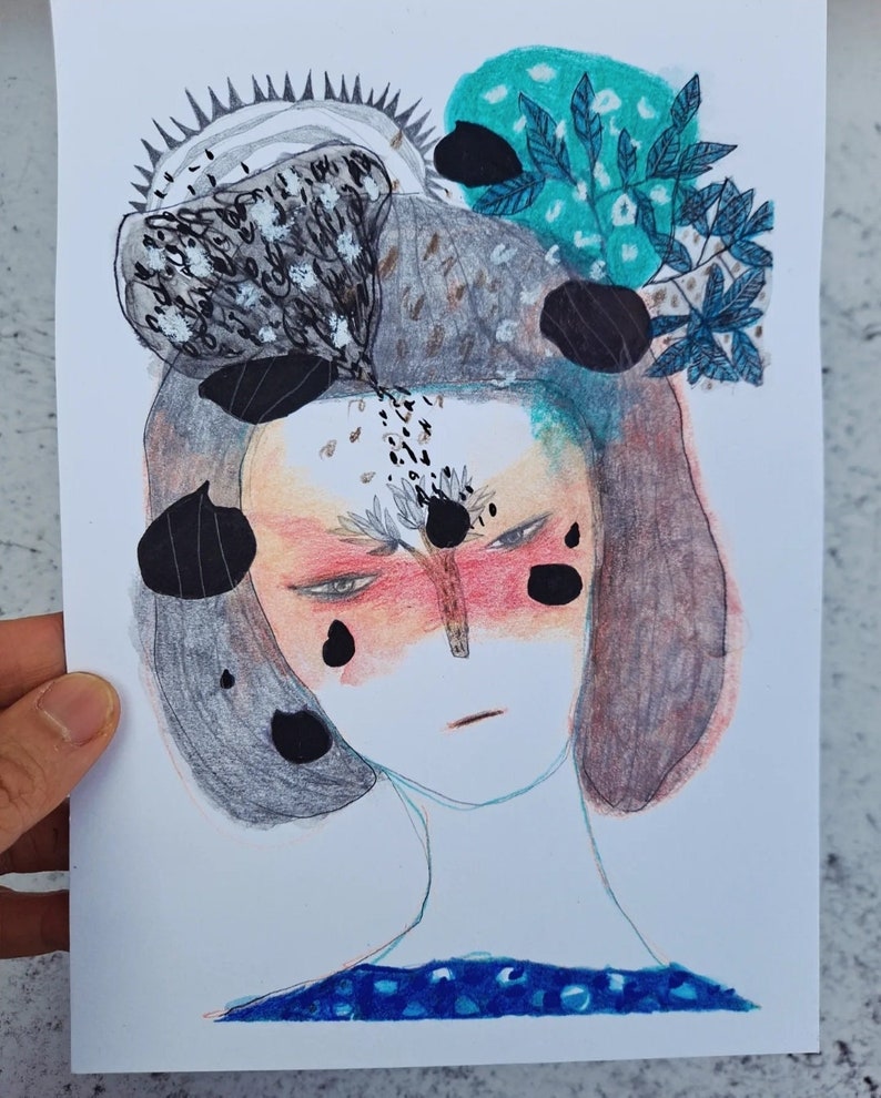 Girl in Nature No.1,original Watercolor Painting , Unique, Small Art ...