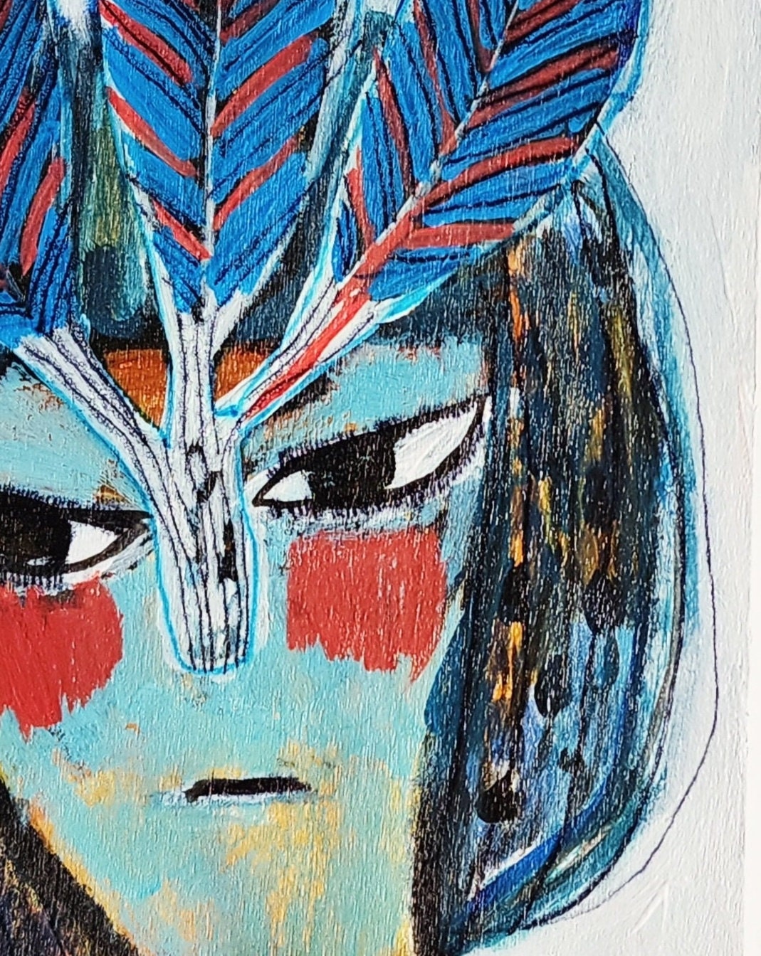 Tree Girl No.4 , Original Acrylic Art Work on Wooden Box ,unique ,small ...