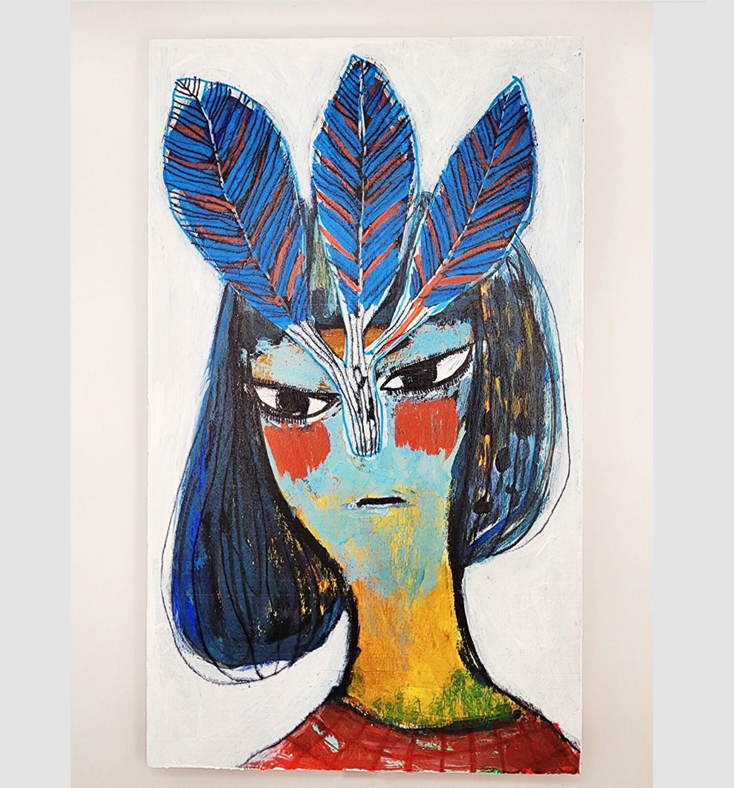 Tree Girl No.4 , Original Acrylic Art Work on Wooden Box ,unique ,small ...