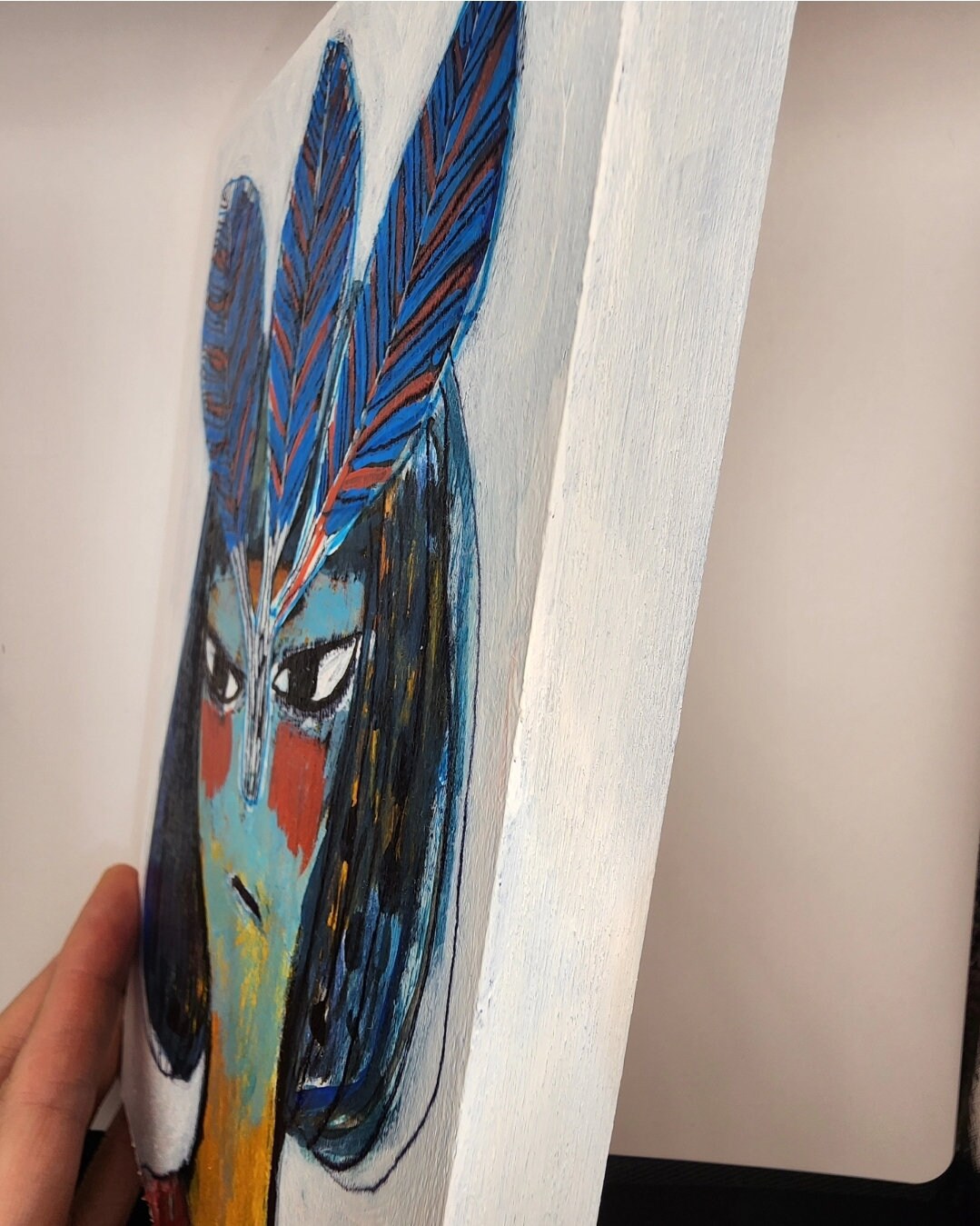 Tree Girl No.4 , Original Acrylic Art Work on Wooden Box ,unique ,small ...