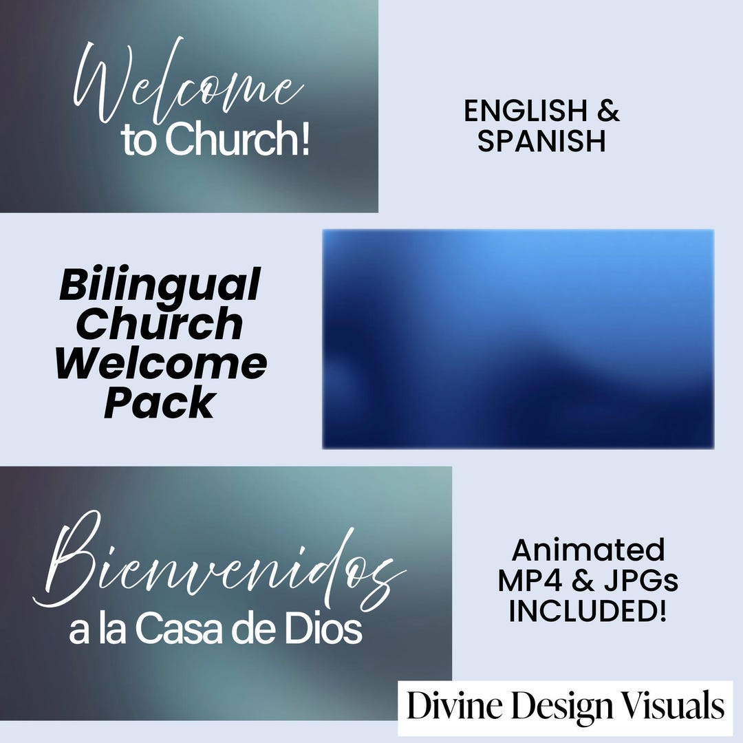 Bilingual Church Welcome Slides | English + Spanish | MP4 + Still JPG ...