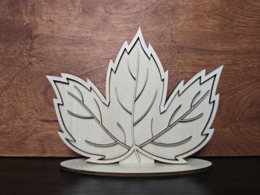 Layered Maple Leaf Wood Cutout, Canadian Freestanding or Wall Decor ...