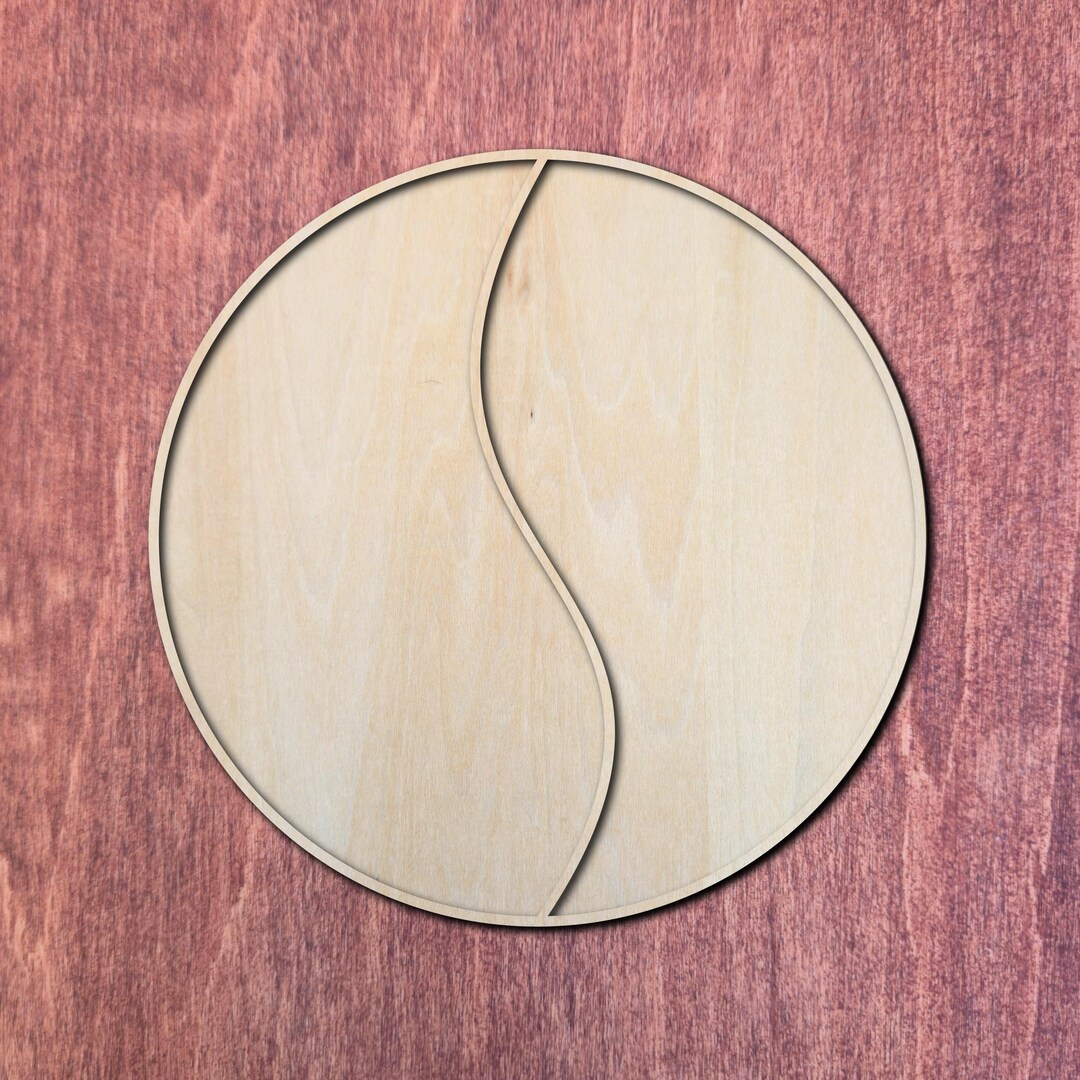 Round Yin Yang Mosaic Tray, Wood Craft Frame, Substrate, DIY Blank Base ...
