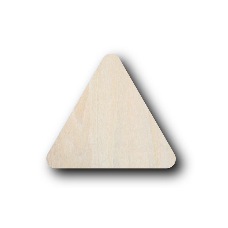 Triangle Wood Cutout, Rounded Corners, Unfinished Wooden Shape, Laser ...
