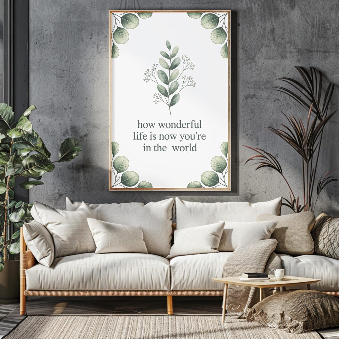 Botanical Quote Art Print – Sentimental Green Plant Wall Decor - Etsy