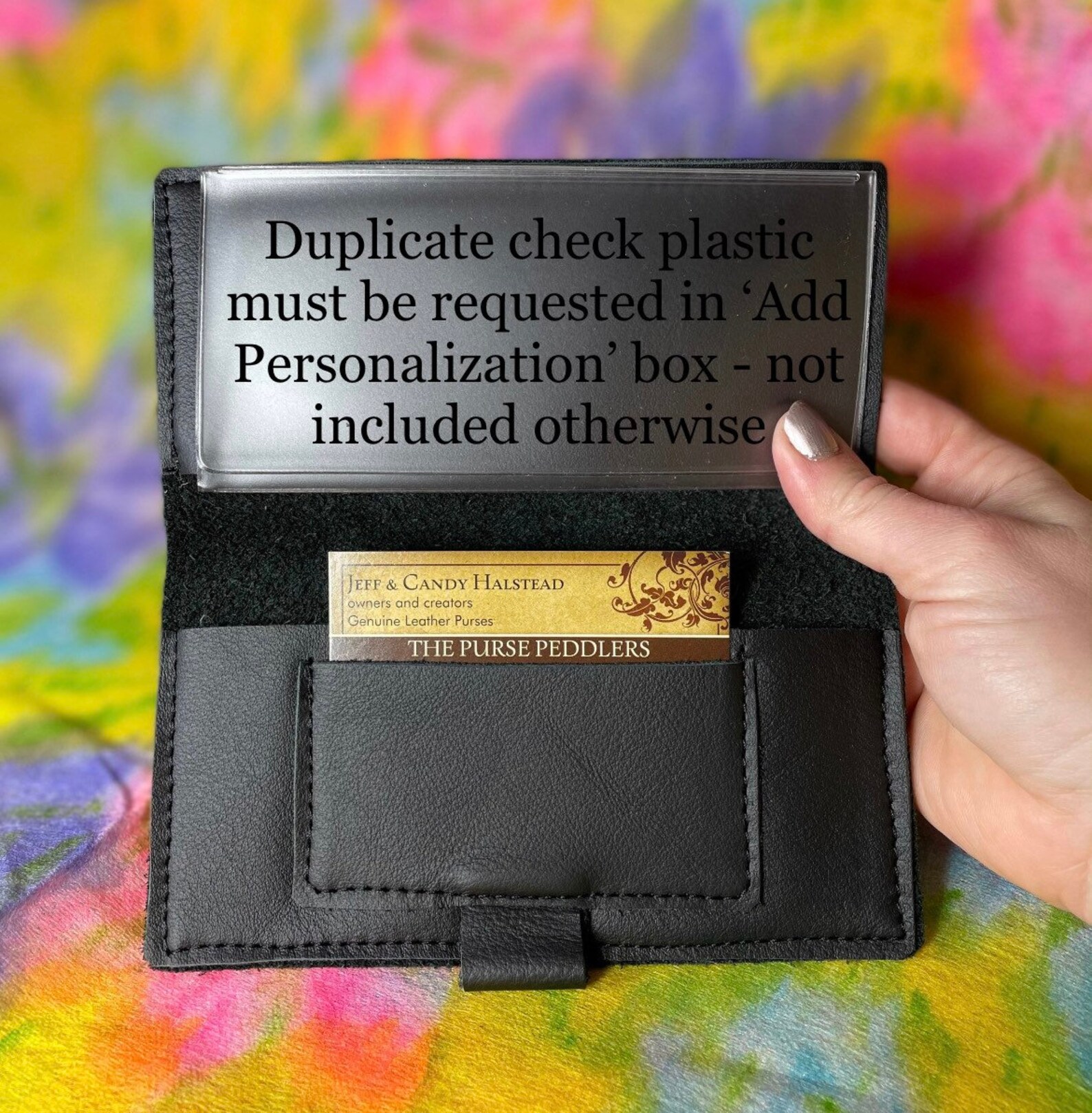 Handmade Leather Checkbook Cover - Black and Other Colors Available ...
