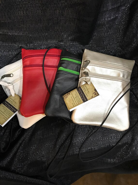 Crossbody leather phone pouch/purse multiple colors | Etsy