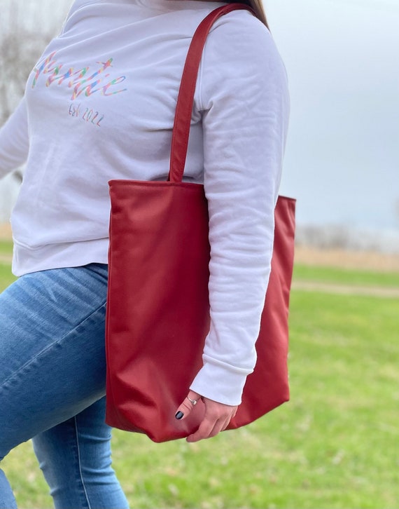 Large Tote Bag Premium Rust Leather Made in the USA - Etsy