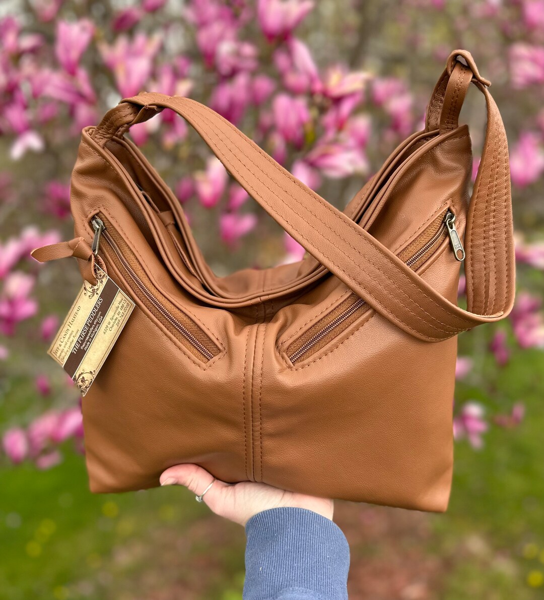 Leather Purse - Caramel Leather - Rachel Style - Made in the USA ...