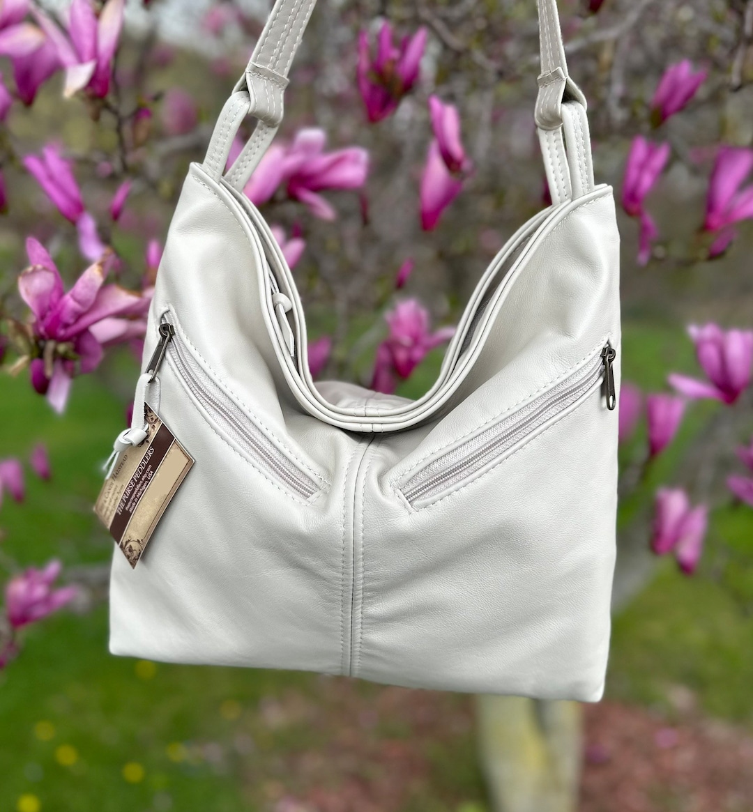 Leather Purse - Bone Color Leather- Rachel Style - Made in the USA - Etsy