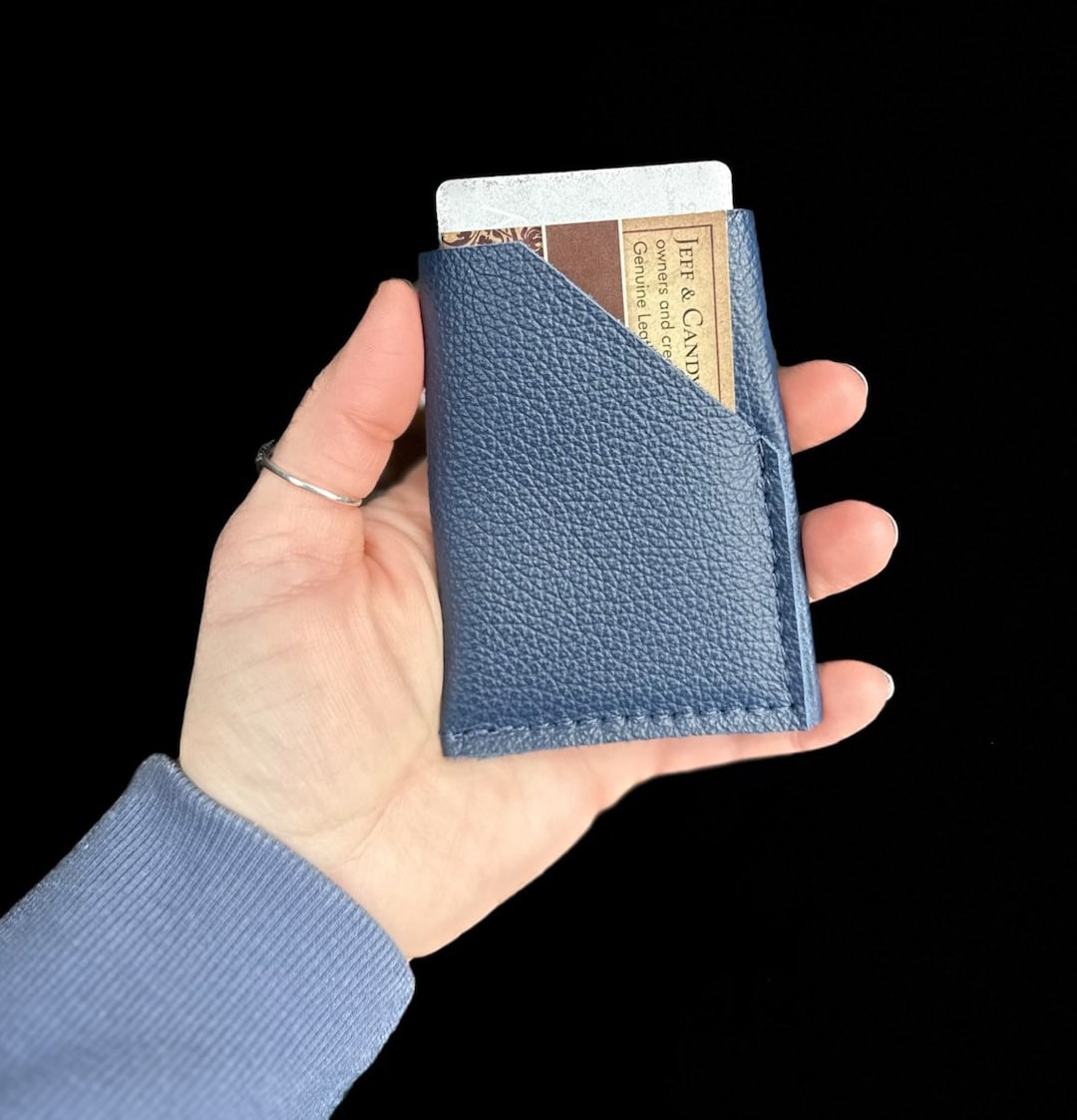 Minimalist Credit Card Wallet - Genuine Leather - Made in USA - Etsy