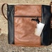 Crossbody Leather Purse Black and Caramel Color Leather Large Emily ...