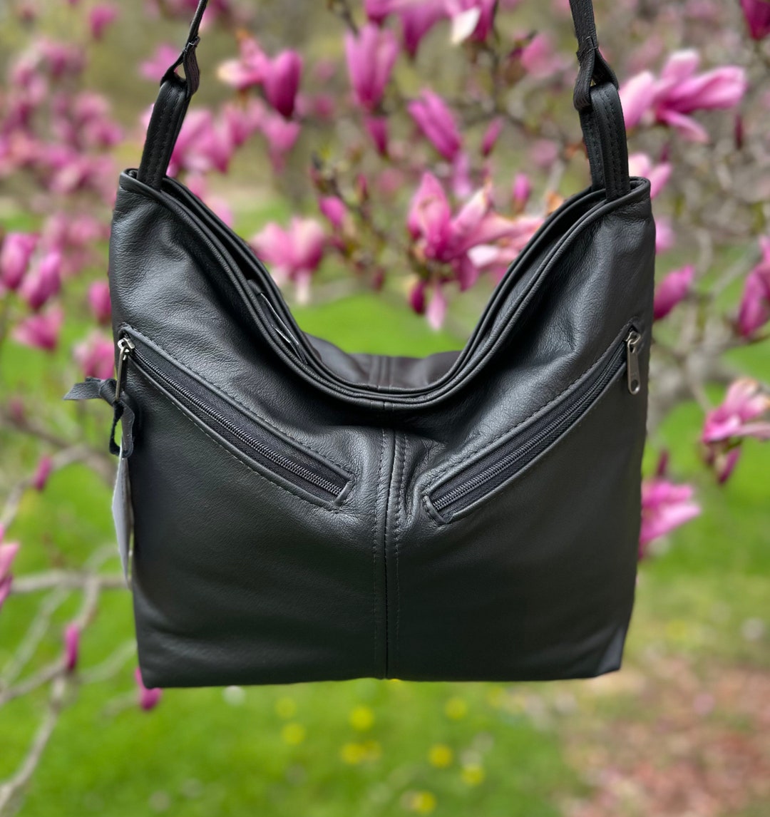 Leather Purse - Black Leather - Rachel Style - Made in the USA - Other ...