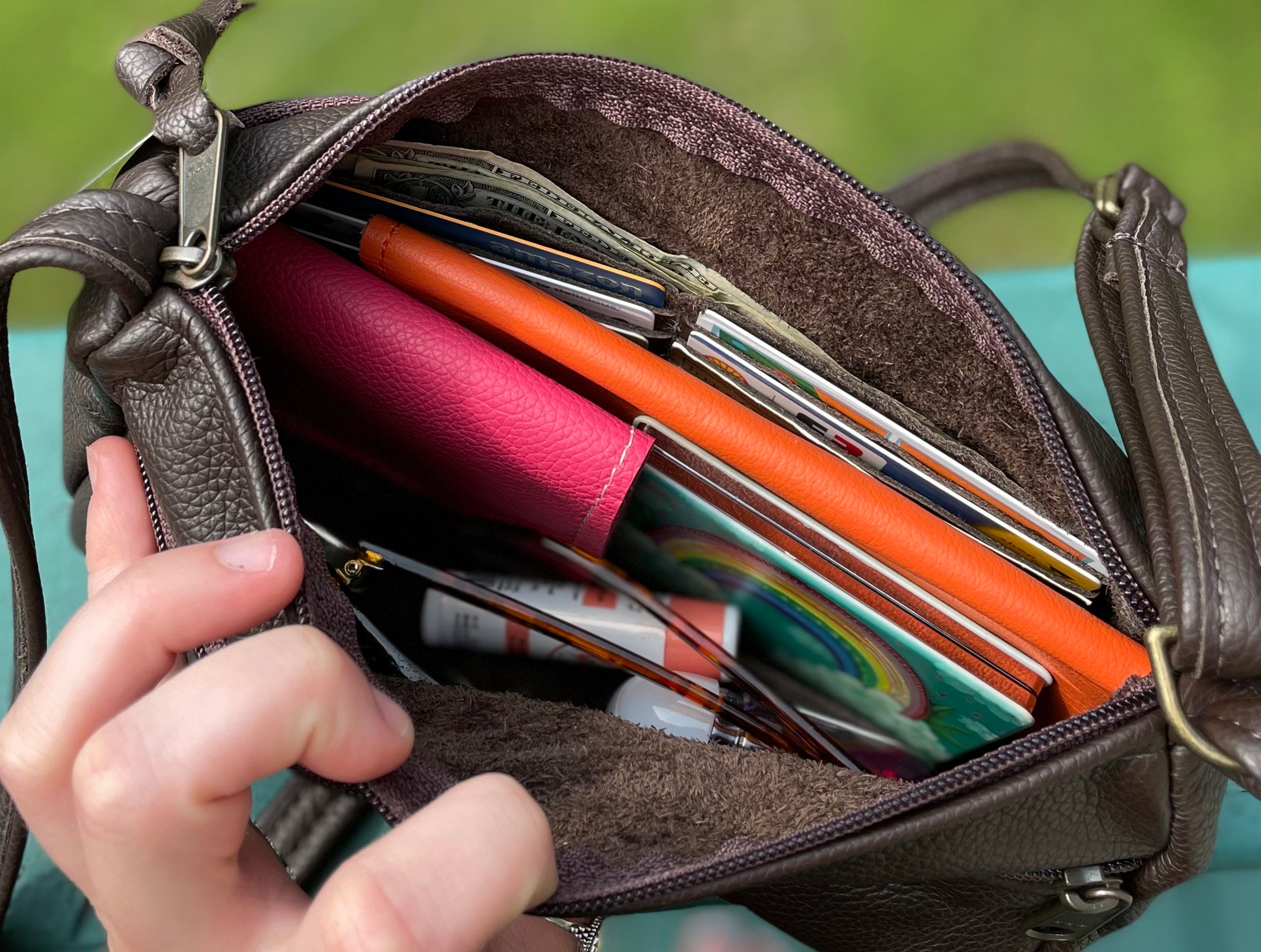 Small Leather Crossbody Purse Adjustable Strap Black | Etsy