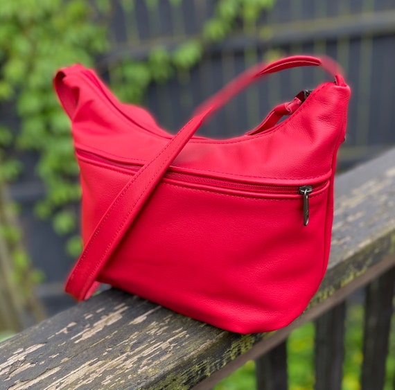 Leather Purse Rich Red Leather Brenda Style Made in USA - Etsy