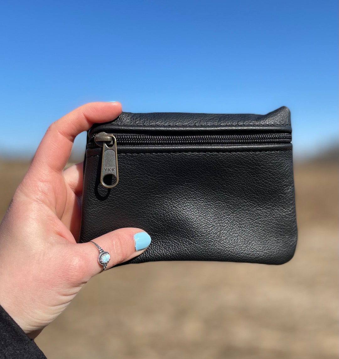 Medium Leather Pouch - Black Leather - Made in the USA - Etsy