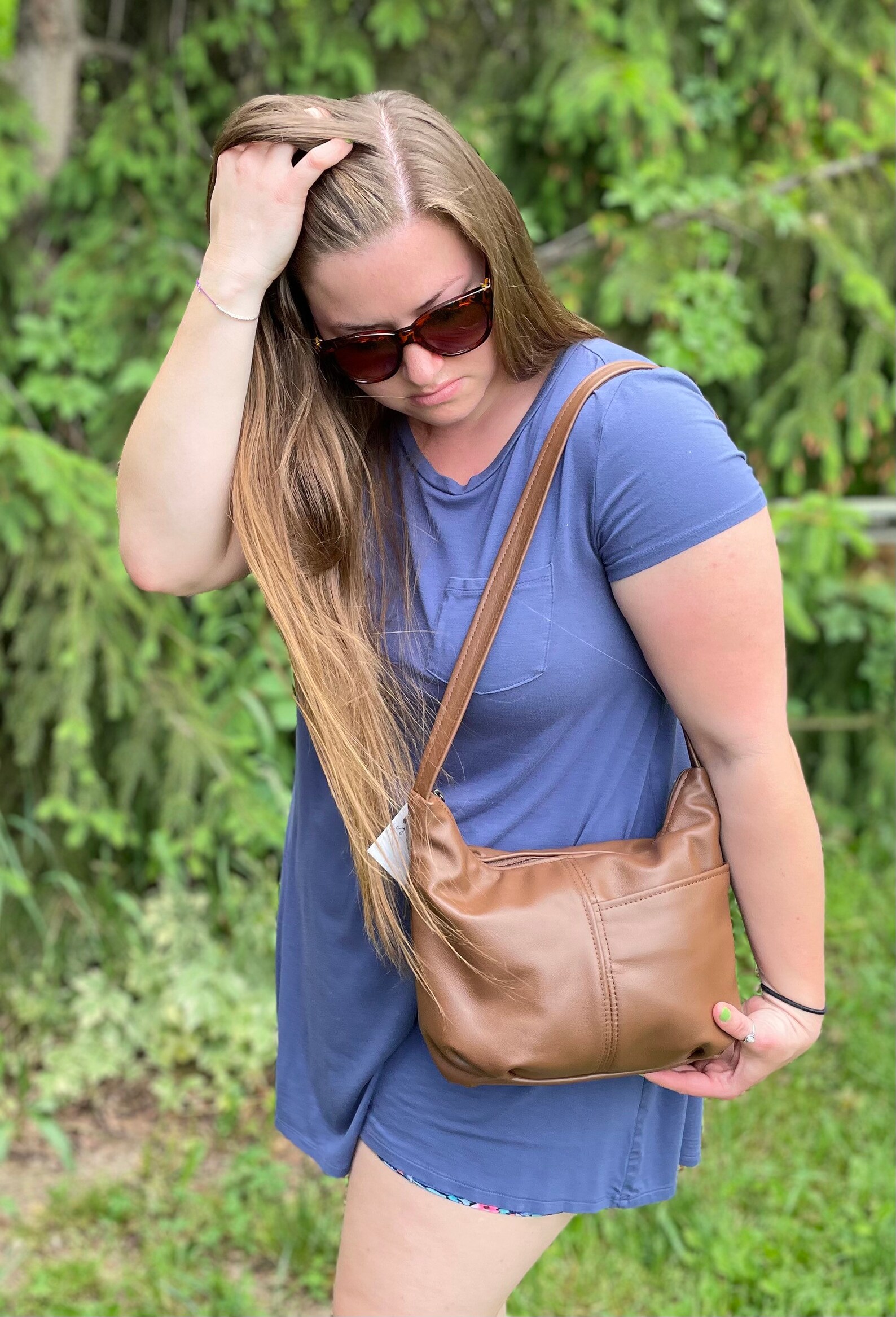 Leather purse nutmeg leather Brenda style made in the | Etsy