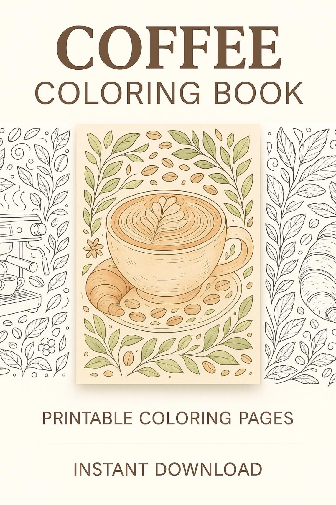 Coffee Coloring Pages PDF • 10 Cozy Café Designs • Instant Download for ...