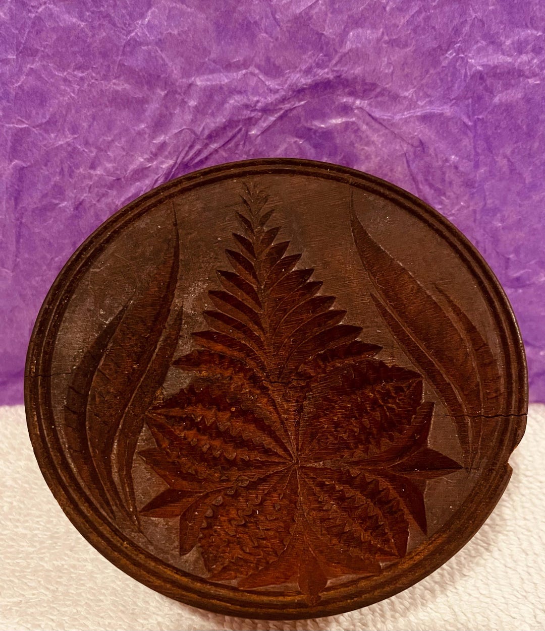 Antique Wooden Butter Mold With Fern Stamp - Etsy