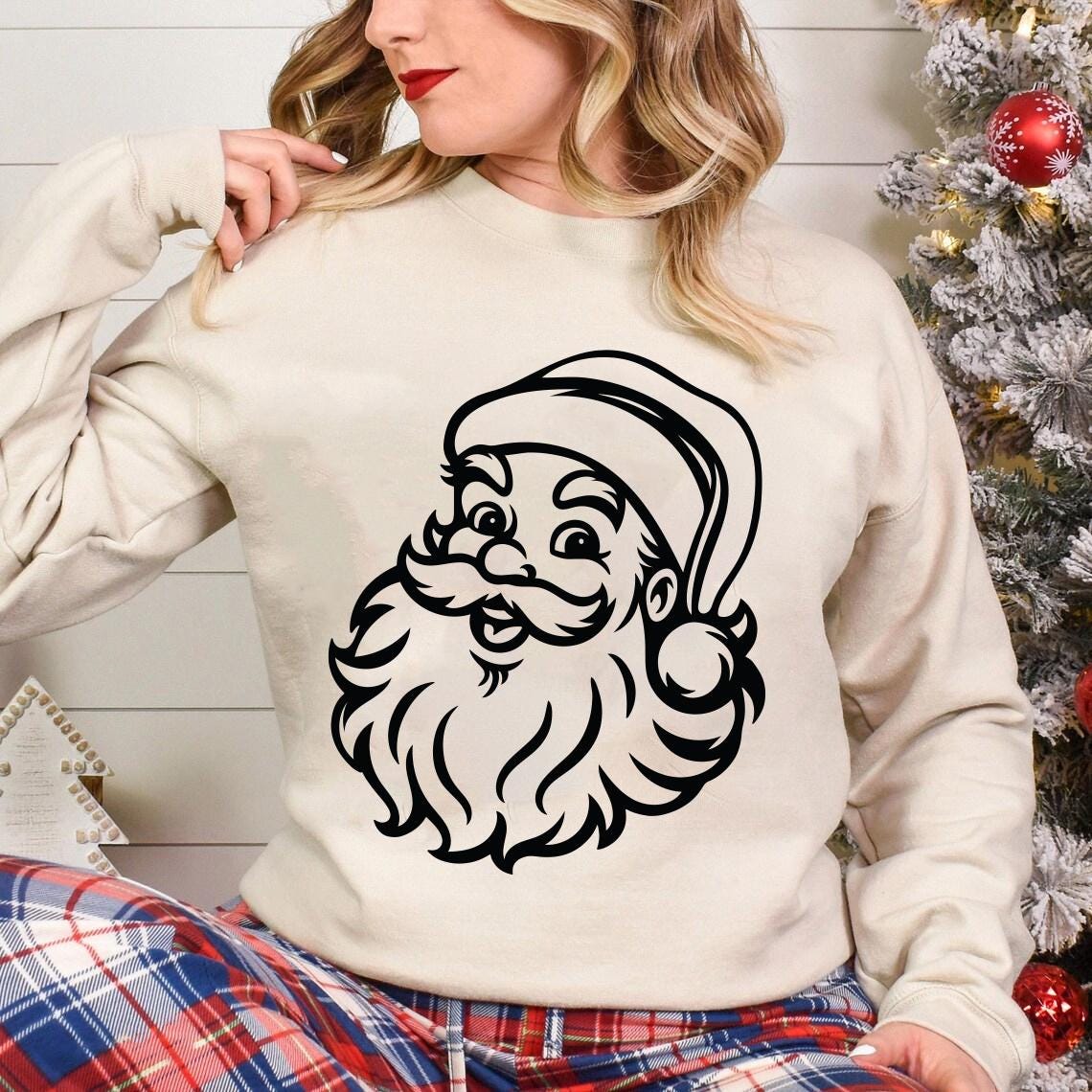 Vintage Santa Face Svg, Santa Claus Svg Png, Old School Father ...