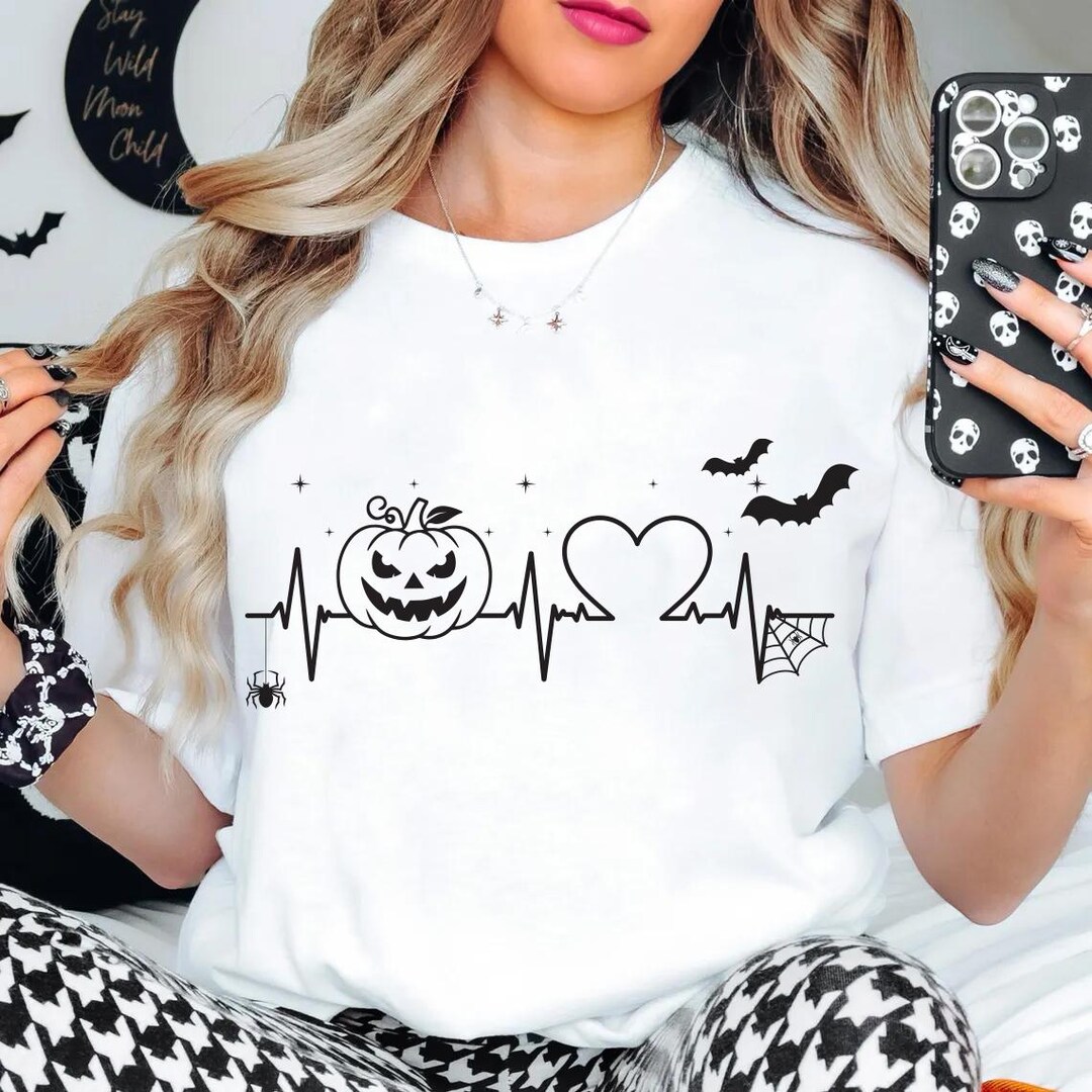 Halloween Heartbeat Svg, Halloween Shirt Png, Pumpkin Heartbeat Svg ...