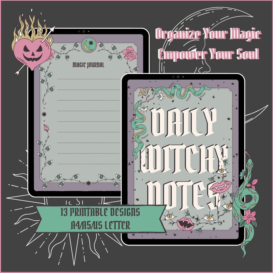 Witch Planner Magic Spellbook | Witchcraft Journal | Ritual Organizer ...