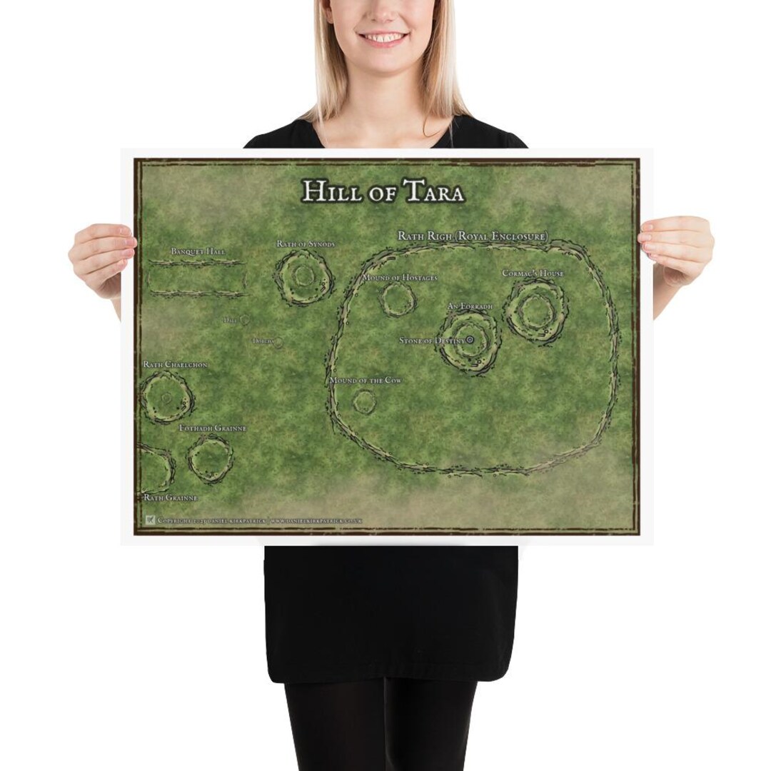 Hill of Tara Archaeological Map: Ancient Ireland Heritage Art - Etsy