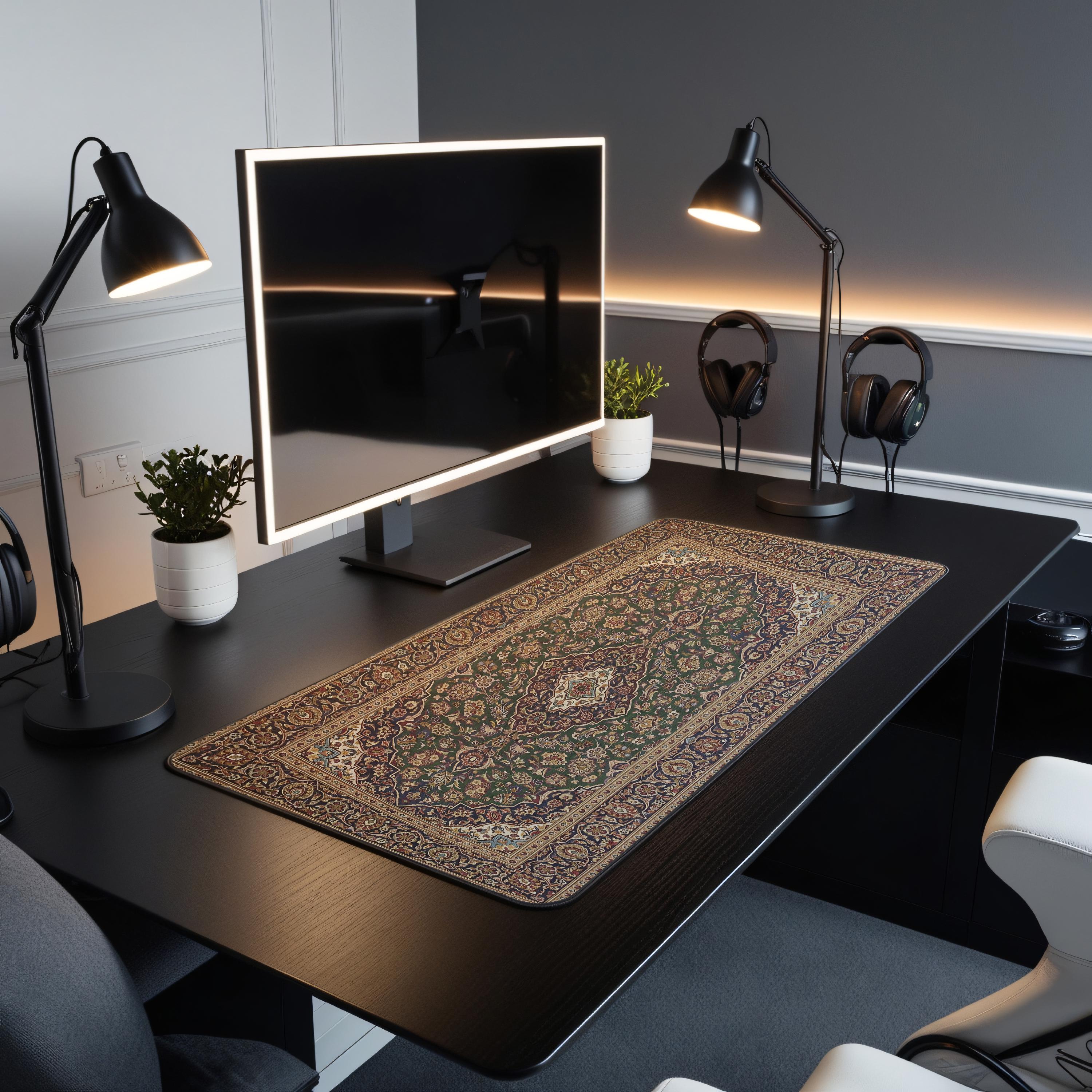 Persian Style Rug Desk Mat, Vintage Carpet XL Mousepad, Aesthetic Desk ...