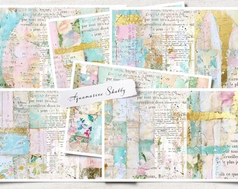 Antique Cracked Glass Original JOURNAL Digital Collage Sheet Collection ...