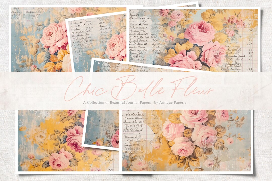 Belle Fleur Journal: Floral Collage Sheets (digital Download) - Etsy