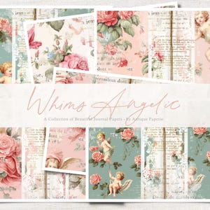 Whimsical ANGELIC Original JOURNAL Digital Collage Sheet Collection of ...