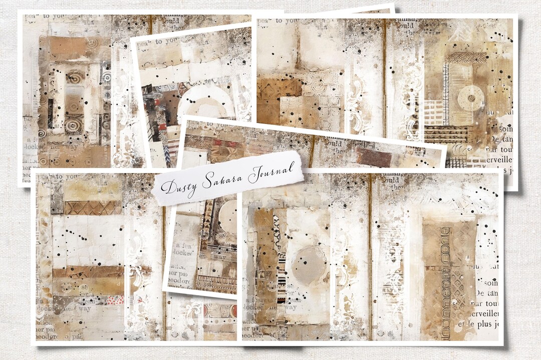 DUSTY SAHARA JOURNAL Digital Collage Sheet Collection of 6, Journal ...
