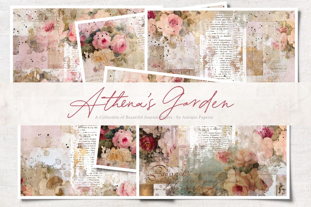Athena's Gardens Digital Collage Sheets: Mixed Media Journal - Etsy