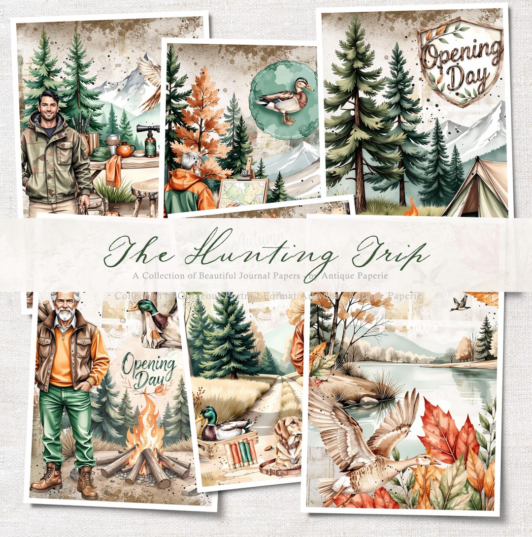 The HUNTING TRIP Digital Collage Sheet Collection: Antique Papeterie ...