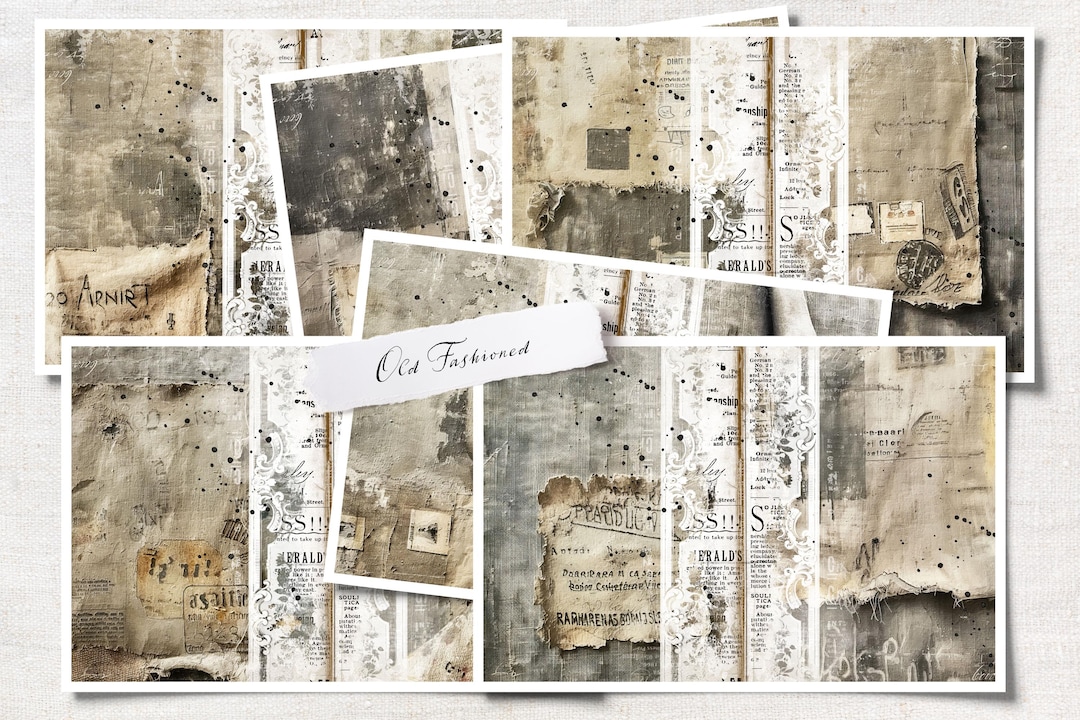 Tattered Journal Pages: Old Fashioned Digital Collage (digital Download ...