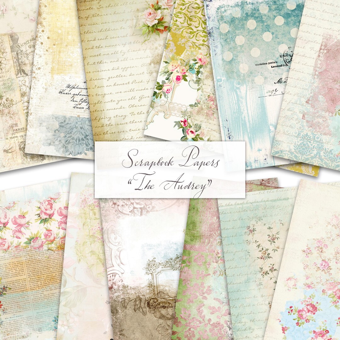12 the AUDREY Digital PAPER Sheets, 12x12, Journal, Old Scool ...