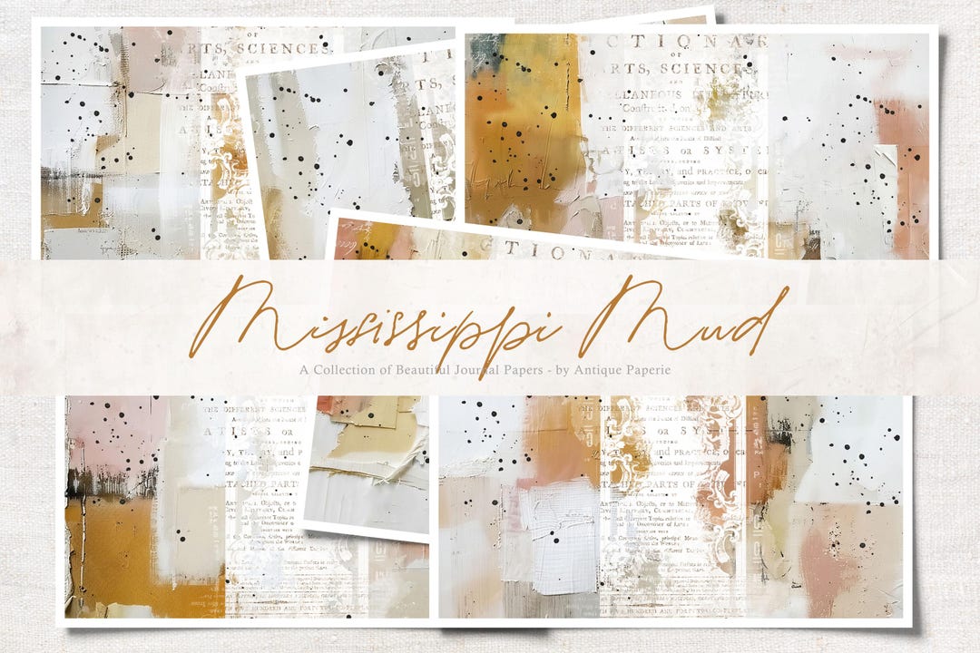 MISSISSIPPI MUD JOURNAL Digital Collage Sheet Collection of 6, Journal ...